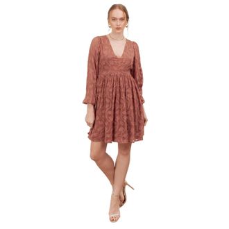 Lovedrobe Minikleid f&uuml;r Damen, Puff&auml;rmel (Terrakotta)