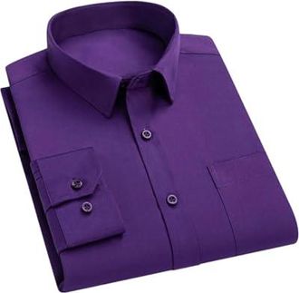 Generic Chemise &agrave; manches longues pour homme, coupe ajust&eacute;e, chemisier daffaires social, boutonn&eacute;, 13, 4XL