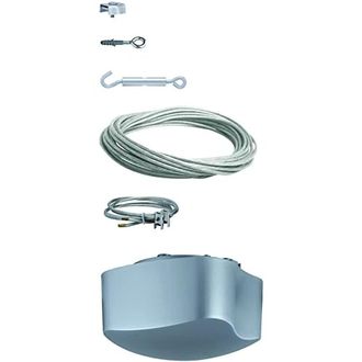 Paulmann 94003 Seil-Basissystem mit Trafo max. 105W, 10 m Spannseil und Zubeh&ouml;r 230V/12V, Chrom matt, ohne Seilleuchten und Spots ohne Leuchtmittel