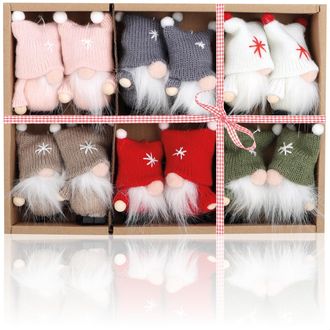 Com-Four 12x Premium Weihnachtsmann-Anhänger für den Weihnachtsbaum, Christbaum-Figuren Anhänger als Baumbehang, Weihnachtsschmuck oder Geschenk-Anhänger - sch