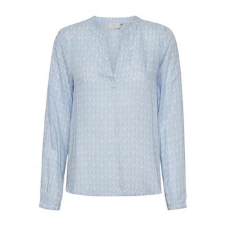 Kaffe Femme, Blouses et Chemises, Bleu, Taille: 38 FR Bleu/Craie Fan Print Blouse Top