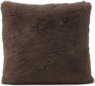 G&ouml;zze Quadratisches Zierkissen, Kunstfellbezug, 100% Polyester, 40 x 40 cm - Taupe