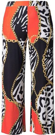 Miamoda Schlupfhose Hose weites gerades Bein Kettenmuster