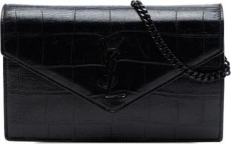 Saint Laurent Portefeuille sur cha&icirc;ne Pre-owned - Femme - Pre-owned - Noir - Taille: ONE Size