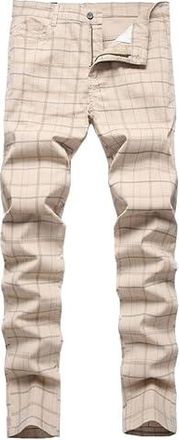 Generic Pantalon chino moulant pour homme - Coupe ajust&eacute;e - Coupe ajust&eacute;e - Pantalon chino extensible et confortable, kaki1., 50