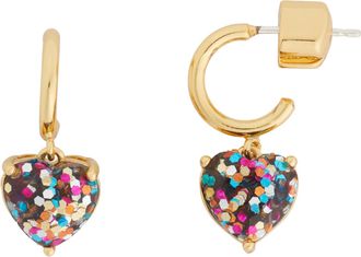 Kate Spade New York Kate Spade New York Glitter Herz Huggies, Multi Glitter