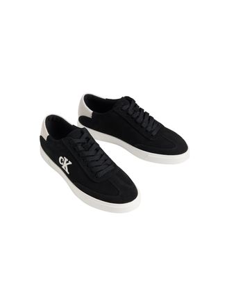 Calvin Klein Plateausneaker CALVIN KLEIN LOW PRO CUPS WT SUEDE MG, Damen, Gr. 38, schwarz, wei&szlig;, Veloursleder, unifarben mit Farbeinsatz, Schuhe Plateausneaker, Ha