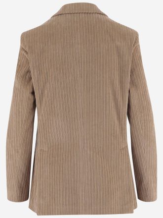 Lardini Womens Jacket Ribbed Cotton Velvet Beige