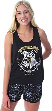 Intimo La Femme de Harry Potter Hogwarts House Racerback Tank Pyjama Short, Poudlard (L)
