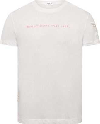 Replay Label T-Shirt f&uuml;r Damen, Baumwolle (Wei&szlig;)