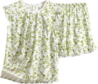 Generic Ensemble de pyjama pour femme en coton confortable sans manches avec débardeur et short pour femme, ensemble de pyjama décontracté ample vêtements de 