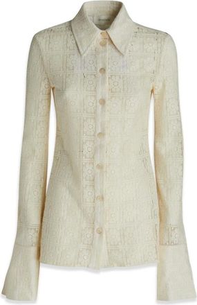 Sportmax Femme, Blouses et Chemises, Beige, Taille: 38 FR Sava Lace Shirt