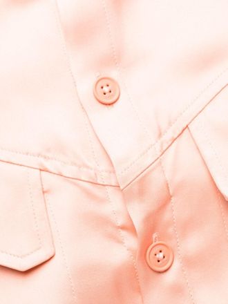 Off-white Twist-Detail Satin Shirt Dress - Salmon Pink