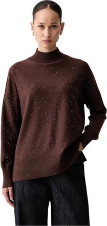 Joseph Ribkoff Pull &agrave; col montant et sequins - Femme - Pulls - Brun - Taille: 40 FR