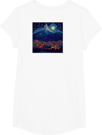 Freestyle Surrealismus Sternennacht Mount &Auml;tna T-Shirt