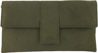 Loni Élégant sac à bandoulière en imitation daim, vert kaki, M, Pochettes