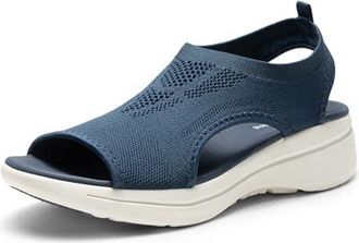 Dream Pairs Sandales de Sport à Bout Ouvert Respirantes et Confortables Sandale dété pour Femmes Antidérapantes,Size 40.5,Marine,DWUMST2508