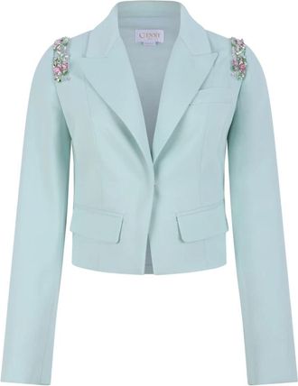 Genny Femme, Vestes, Vert, Taille: 34 FR Cady Embellished Cropped Jacket