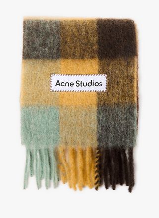 Acne Studios Echarpe &agrave; carreaux en laine m&eacute;lang&eacute;e