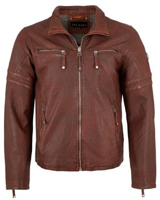 Jilani Lederjacke Tokio Jilani - Herren Lederjacke Lammnappa rotbraun