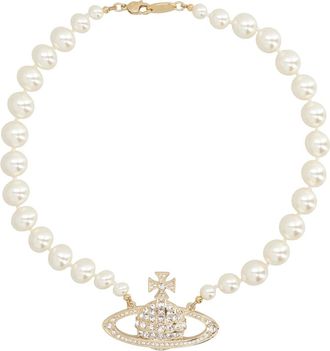 Vivienne Westwood Femme, Accessoires, Beige, Taille: S Pearl Necklace