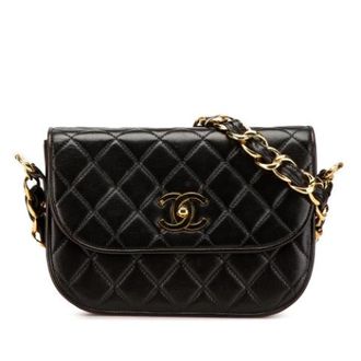 Chanel Pre-owned Quilted Lambskin Crossbody - - Pre-owned - Damen - Schwarzk - ONE SIZE