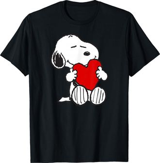 Peanuts Valentine Snoopy Umarmendes Herz T-Shirt