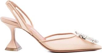Amina Muaddi Begum 70 Mesh Slingback Pumps - - Shoes - Damen - Beige - 36 1/2 EU