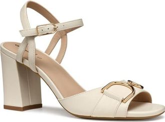 Geox Femme D New ERAKLIA 80 A Sandale à Talons, Papyrus, 39.5 EU