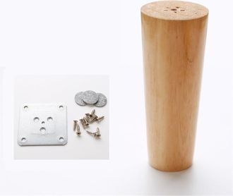 Generic 4er-Set M&ouml;belbeine aus Holz, 6-70 cm (2,36-27,56 Zoll), Sofaf&uuml;&szlig;e, Bettbeine aus massivem Gummibaumholz(15cm-Straight Legs)