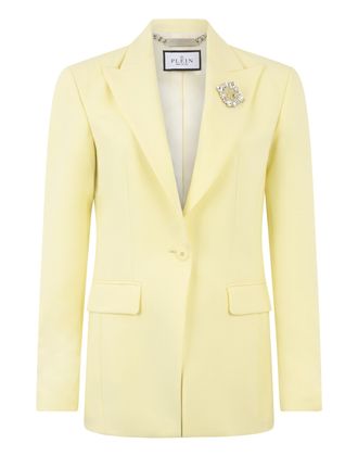 Philipp Plein Wool Fitted Single-Breasted Blazer