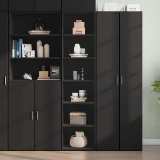 vidaXL Buffet haut noir 45x41x185 cm bois ding&eacute;nierie Vidaxl