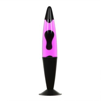 Licht-Erlebnisse Lavalampe Schwarz Lila Pink, Lava Tisch Leuchte, Wohnzimmer, Jugendzimmer, Partykeller, H:42 cm, G9, Leuchtmittel inklusive, entspannend, Geschenkidee