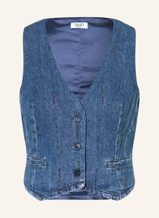 Liu Jo Liu Jo Jeansweste Mit Schmucksteinen blau