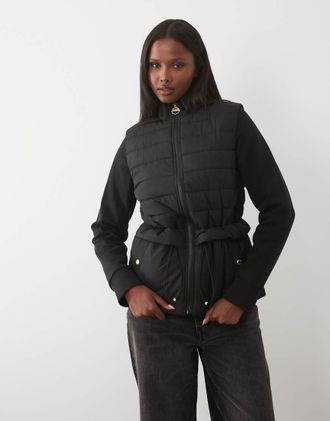 Barbour Ari gesteppte Sweatjacke in Schwarz