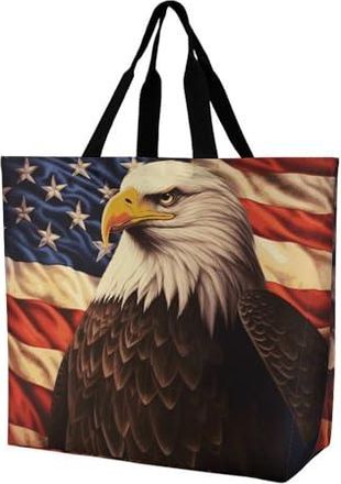 Generic Drapeau Et Eagle Sac A Main Femme D&eacute;contract&eacute; Tote Bag Imperm&eacute;able Sac A Main Femmes Pour Gym Quotidienne Universit&eacute;