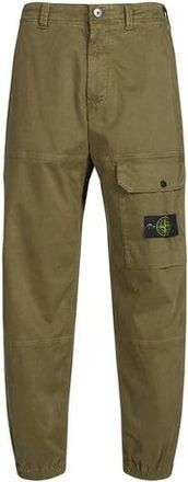 Stone Island Pantalon ample chevilles resserr&eacute;es en coton m&eacute;lang&eacute;