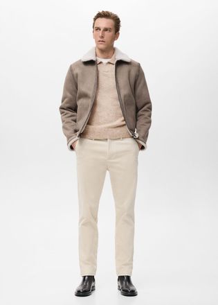 Mango Doubleface-Jacke mit Plüschdetails mittelbraun - Herren - XL - MANGO MAN