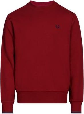 Fred Perry runde Baumwolle - Roter rundes Kragen Sweatshirt - rot