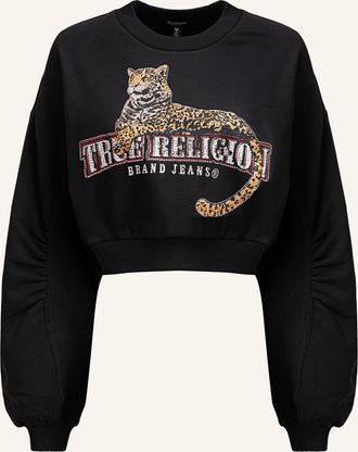 True Religion Sweatshirt Crystal Leopard schwarz
