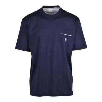 Eleventy Rundhals-T-Shirt - - Tops - Herren - Blau - 2XL