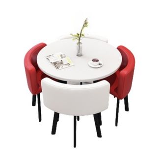 Generic B&uuml;rom&ouml;bel, 4 St&uuml;hle mit Tisch, Konferenztisch-Set, K&uuml;chentisch mit 4 St&uuml;hlen, platzsparender Empfangstresen, Fr&uuml;hst&uuml;ckstisch, Lounge- und Besprechungs