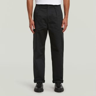 G-Star Pleated Chino Relaxed Straight - Schwarz - Herren