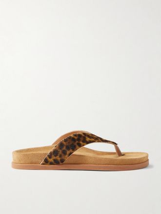 Ancient Greek Sandals Charys Pantoletten Aus Kalbshaar Mit Leopardenprint - Animal-Print
