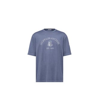 Moncler Moncler T-shirt En Coton &Agrave; Imprim&eacute; Logo, Homme, Bleu, Taille: 3xl