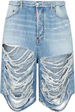 Dsquared2 Homme, Shorts, Bleu, Taille: M Destroyed Denim Shorts