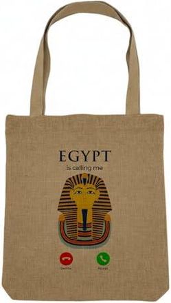 Fabulous Sac Shopping Tote Bag Aspect Lin - Egypt Is Calling Me Pharaoh History - Sac de Courses Toile Epaisse 360g Beige Naturel Cabas Port&eacute; Epaule Solide Imp