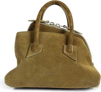 The Attico La Passeggiata Mini Suede Top Handle Bag