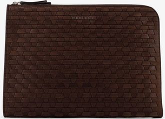 Orciani Leather briefcase with woven motif - ORCIANI - gender_Man