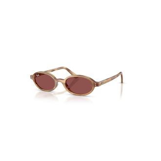 Ray-Ban Khal Bio-based Sonnenbrillen Cremefarbenes Havana Fassung Violett Glas 48-20